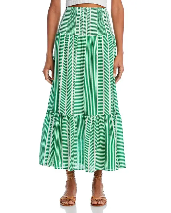 Aqua Striped Midi Skirt Exclusive