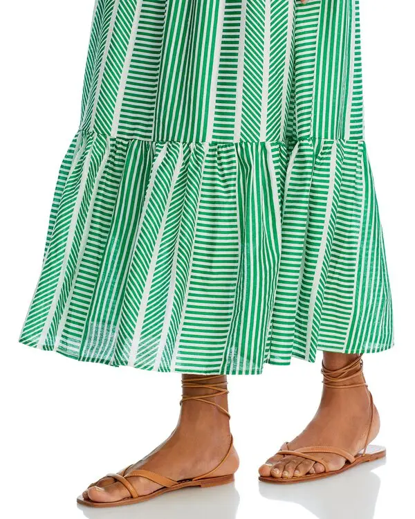 Aqua Striped Midi Skirt Exclusive