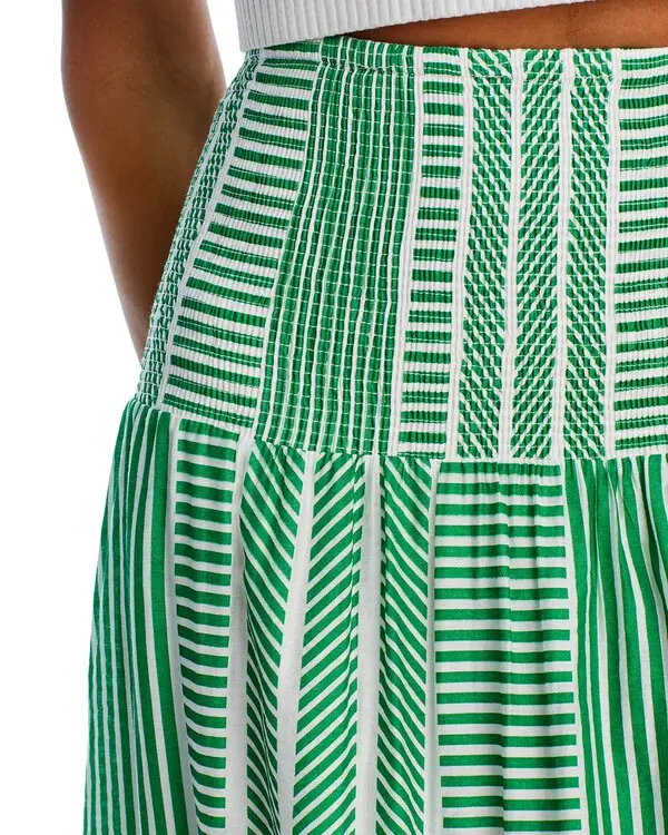 Aqua Striped Midi Skirt Exclusive