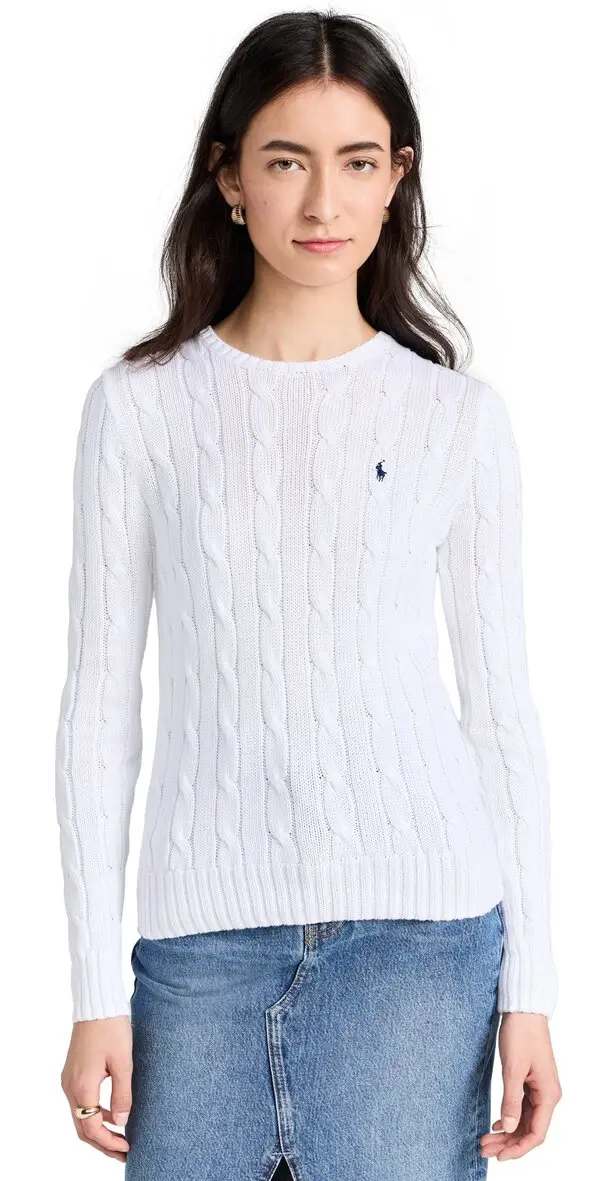 Polo Ralph Lauren Cotton Julianna Long Sleeve Pullover - White