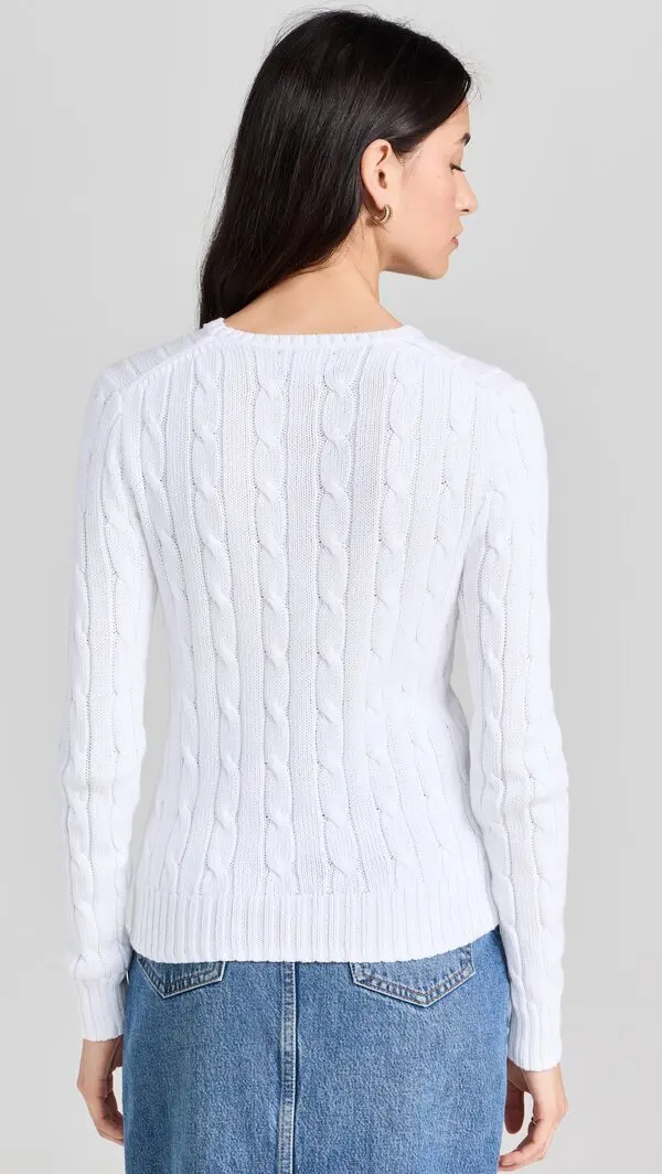 Polo Ralph Lauren Cotton Julianna Long Sleeve Pullover - White