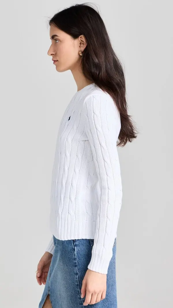 Polo Ralph Lauren Cotton Julianna Long Sleeve Pullover - White