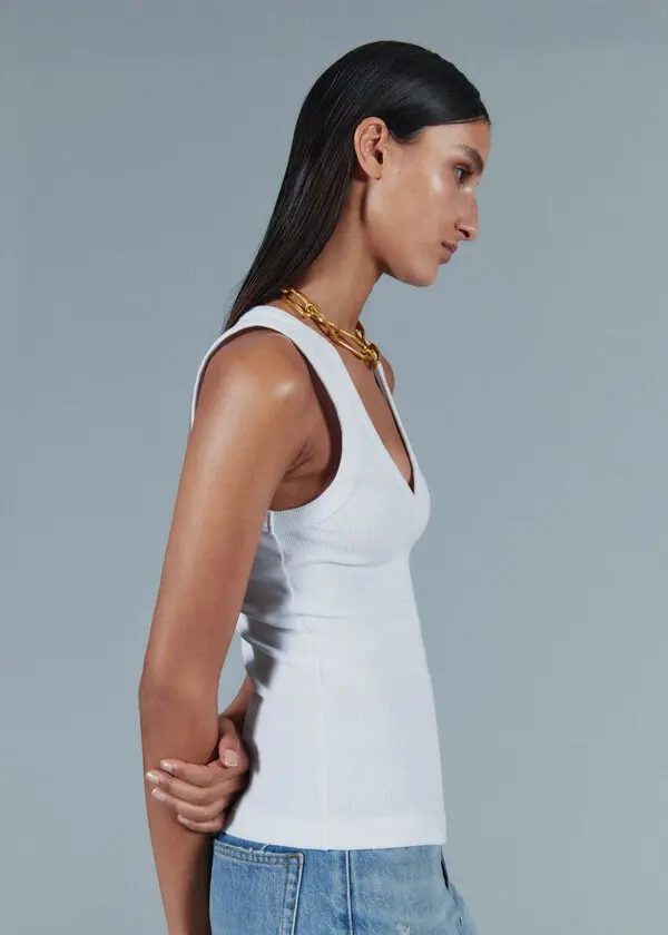 ME+EM V-neck Vest - Bright White