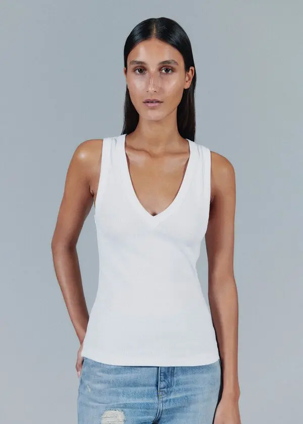 ME+EM V-neck Vest - Bright White