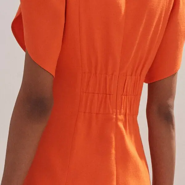 ME+EM Textured Pleat Front Midi Dress