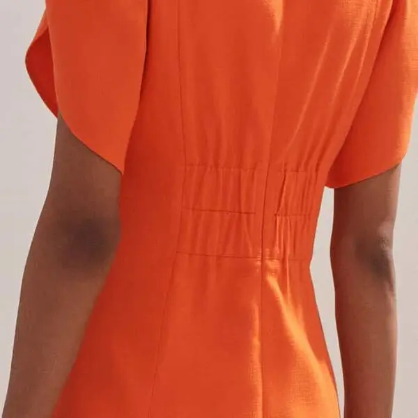 ME+EM Textured Pleat Front Midi Dress