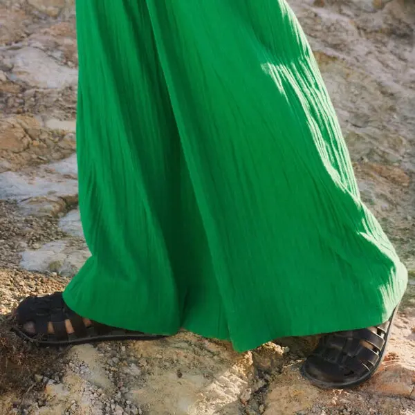 ME+EM Cheesecloth Shirred Wide-leg Jumpsuit