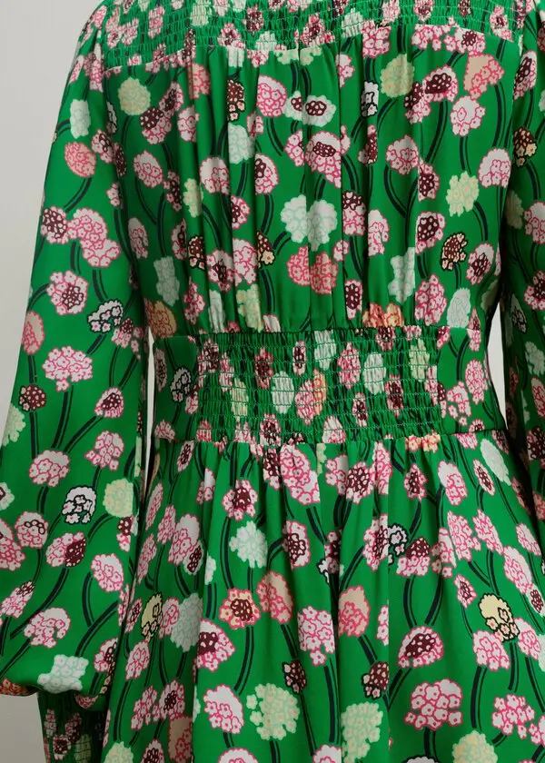 Me+Em Lantana Flower Print Short Boho Dress In Green/Pink/Multi - 50% Off |  Editorialist