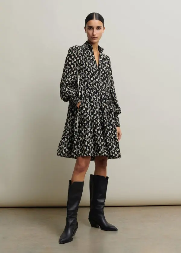 chocolate brown fall dress Jasmin Brown Sheer Ruffle Mini Swing Dress – RUBY ROOM