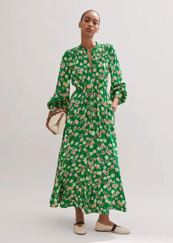 knee length dresses for ladies Lantana Floral Printed Maxi Dress main image 1