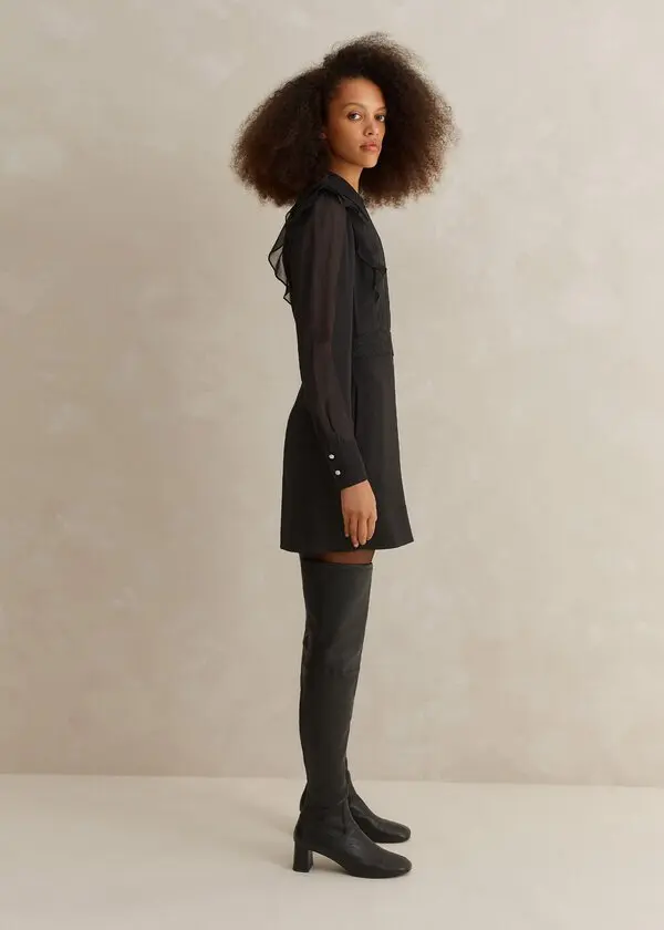 sheer mini shirt dress boohoo Women's Sheer Sequin Draped Mini Shirt Dress