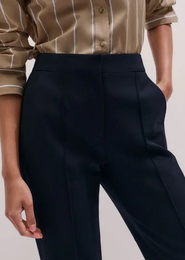 ME+EM Slim Crop Tux Trousers - Navy