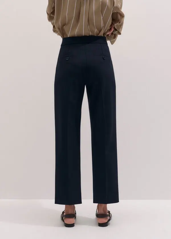 ME+EM Slim Crop Tux Trousers - Navy