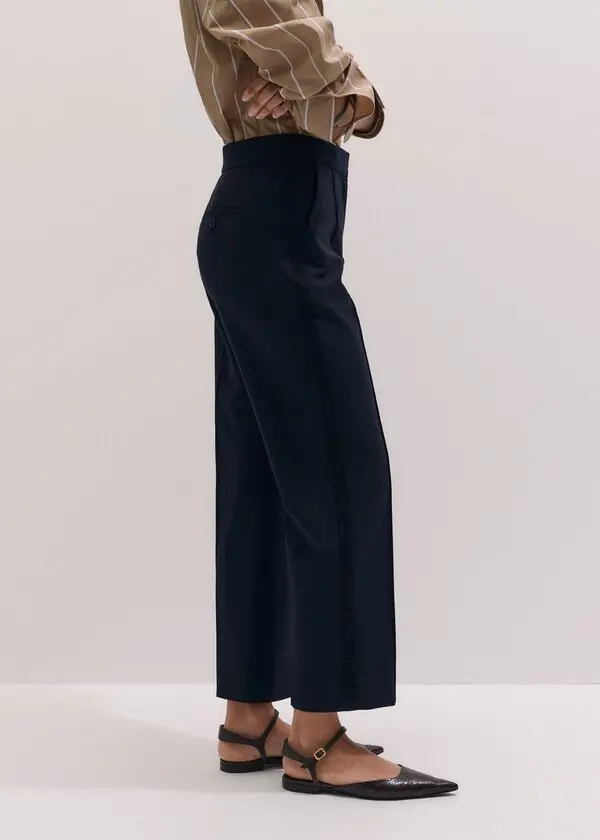 ME+EM Slim Crop Tux Trousers - Navy