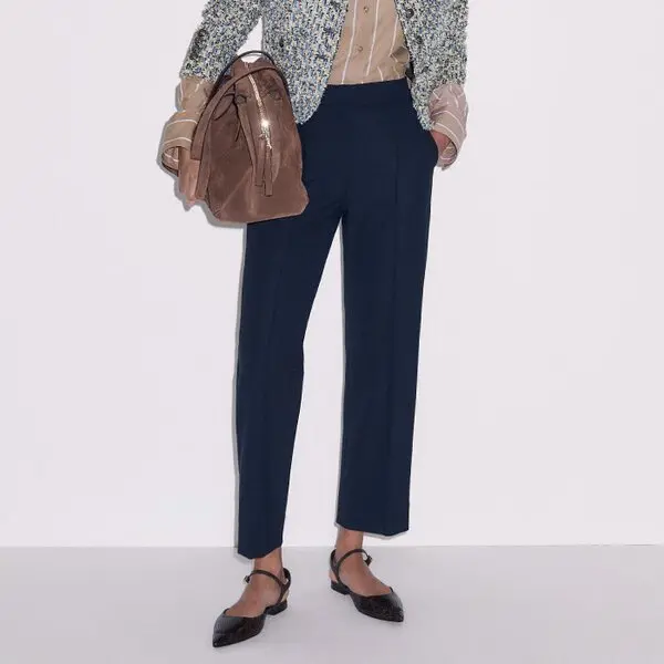 ME+EM Slim Crop Tux Trousers - Navy
