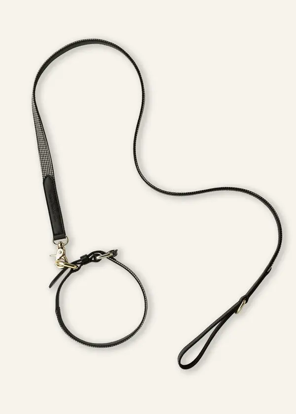 ME+EM Puppy Tooth Dog Lead - Cream/black/brown