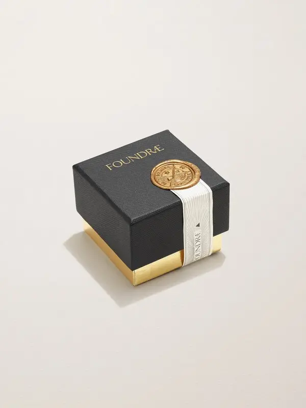 FOUNDRAE Crescent 18-karat Diamond, And Enamel Pendant
