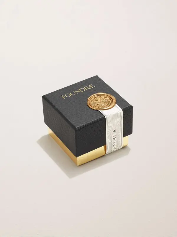 FOUNDRAE Crescent 18-karat Diamond, And Enamel Pendant