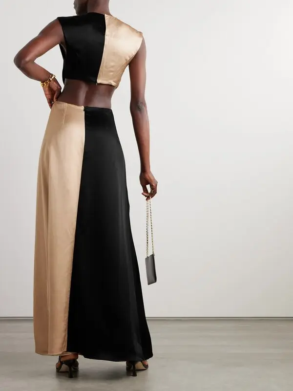Buy ESSE STUDIOS Gilded Two-tone Twist-front Gown - Black At 60% Off |  Editorialist