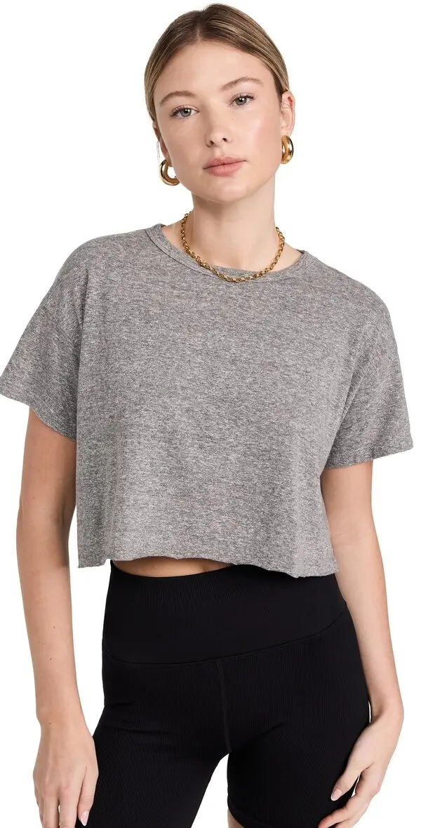 Year Of Ours Yos Cropped Tee - Heathered Grey