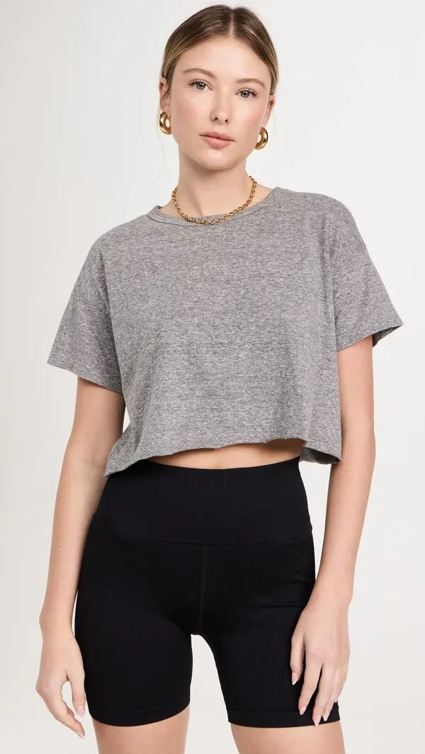 Year Of Ours Yos Cropped Tee - Heathered Grey