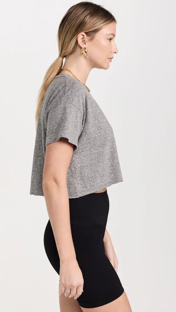 Year Of Ours Yos Cropped Tee - Heathered Grey