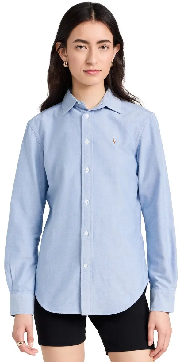 Polo Ralph Lauren Cotton Oxford Long Sleeve Button Down Shirt - Blue