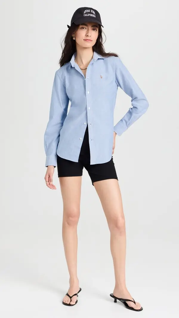 Polo Ralph Lauren Cotton Oxford Long Sleeve Button Down Shirt - Blue