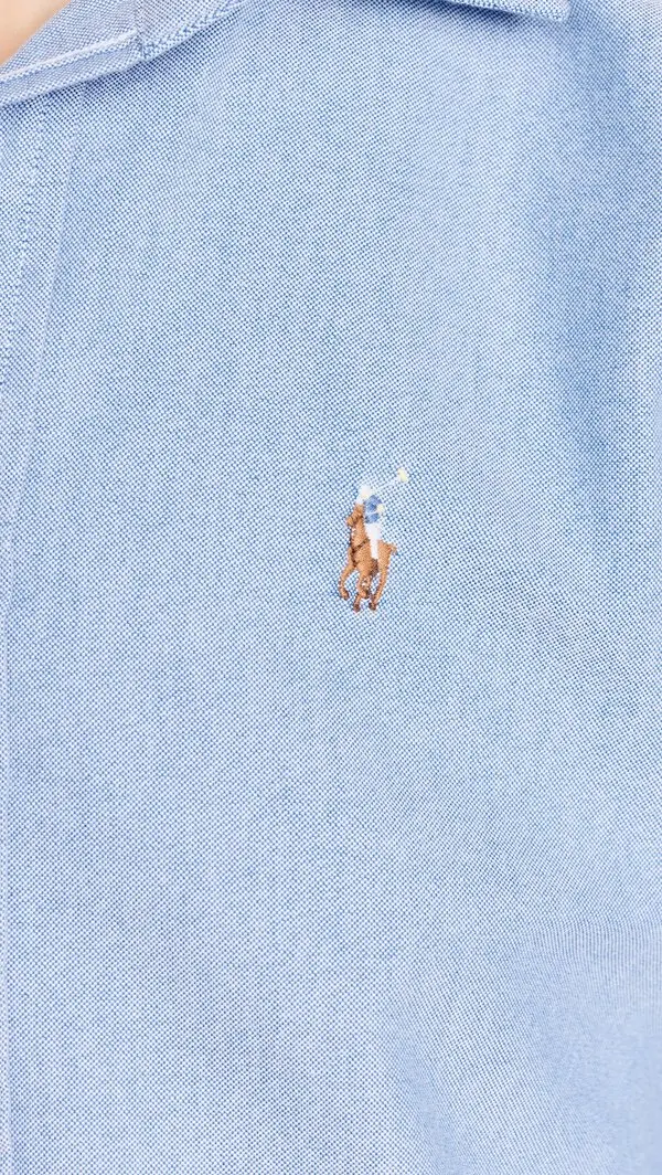 Polo Ralph Lauren Cotton Oxford Long Sleeve Button Down Shirt - Blue