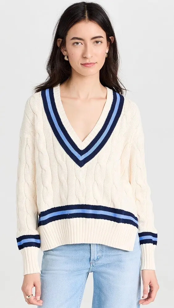 Polo Ralph Lauren Cable Knit Cotton Cricket Sweater - Cream