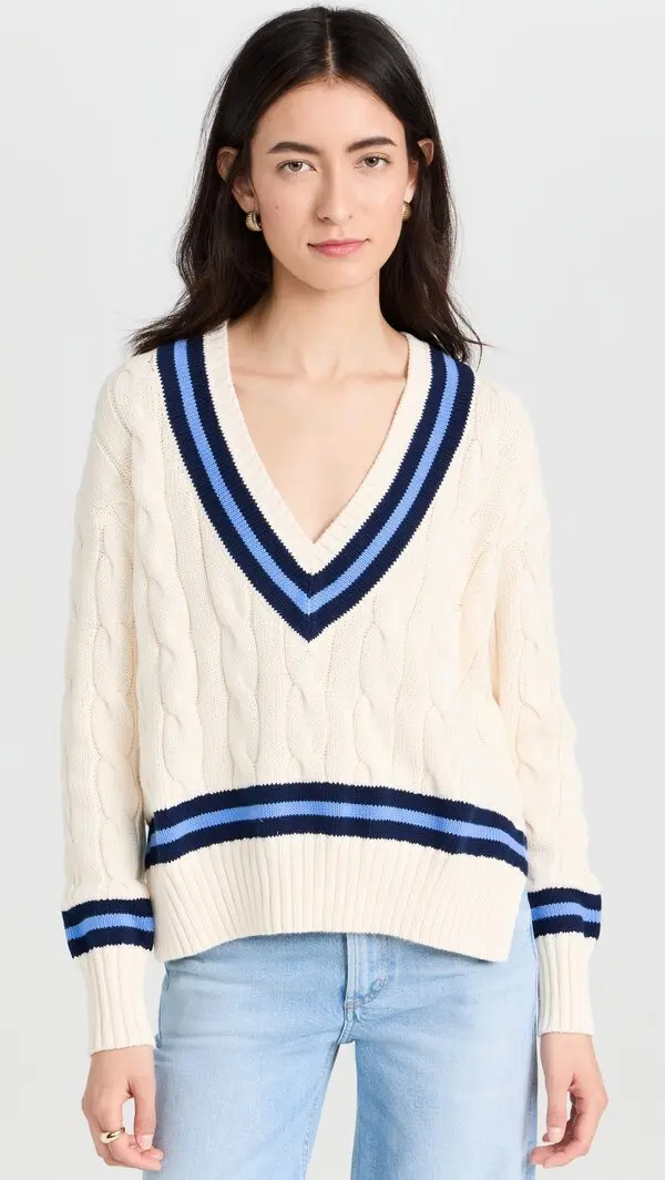 Polo Ralph Lauren Cable Knit Cotton Cricket Sweater - Cream