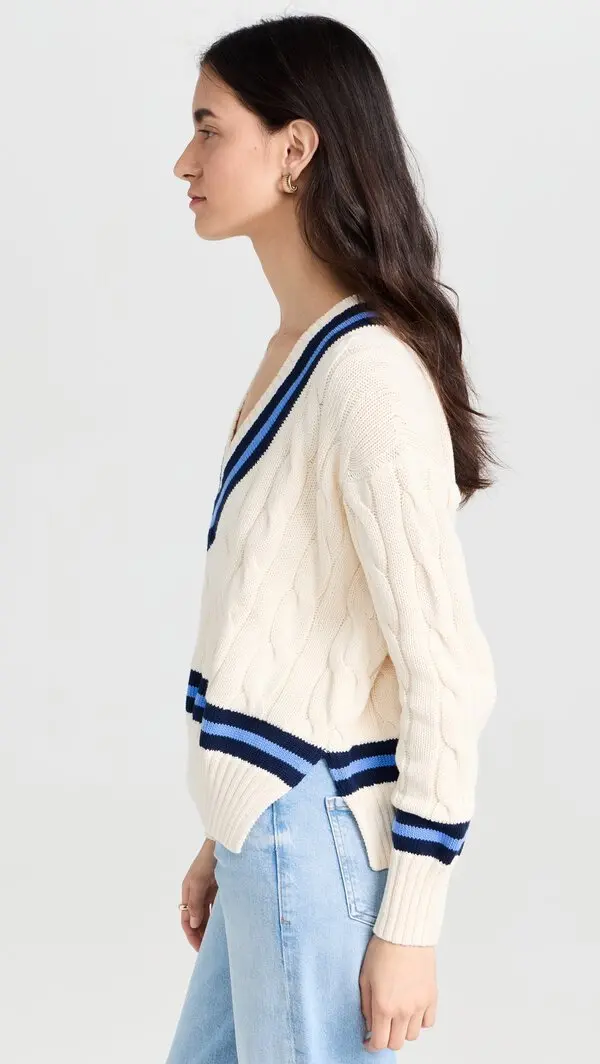 Polo Ralph Lauren Cable Knit Cotton Cricket Sweater - Cream