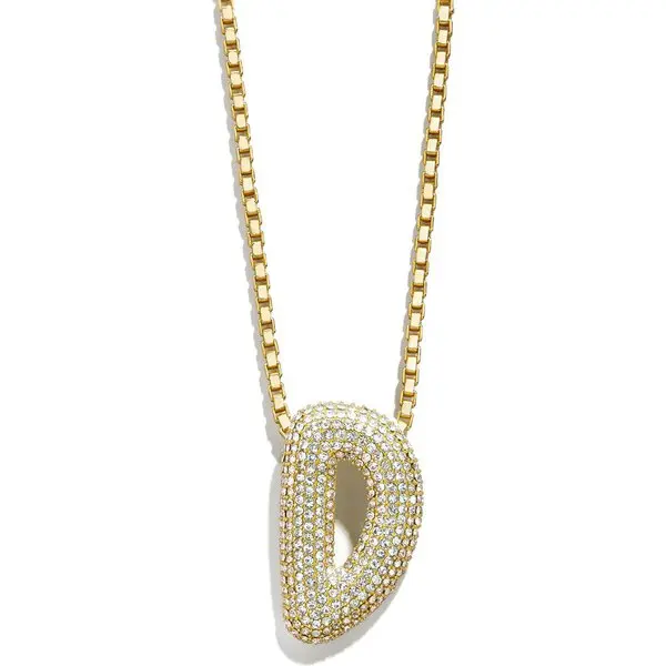 Baublebar Bubble Initial Pendant Necklace - Clear D