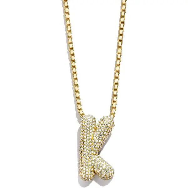 Baublebar Bubble Initial Pendant Necklace - Clear K