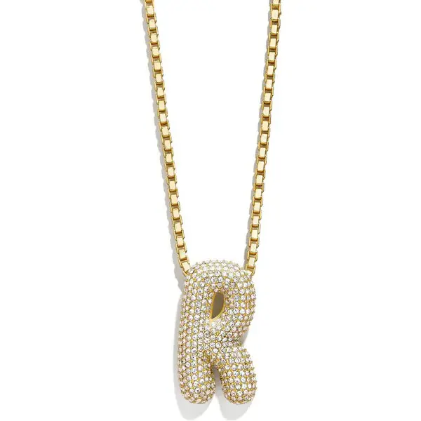Baublebar Bubble Initial Pendant Necklace - Clear R