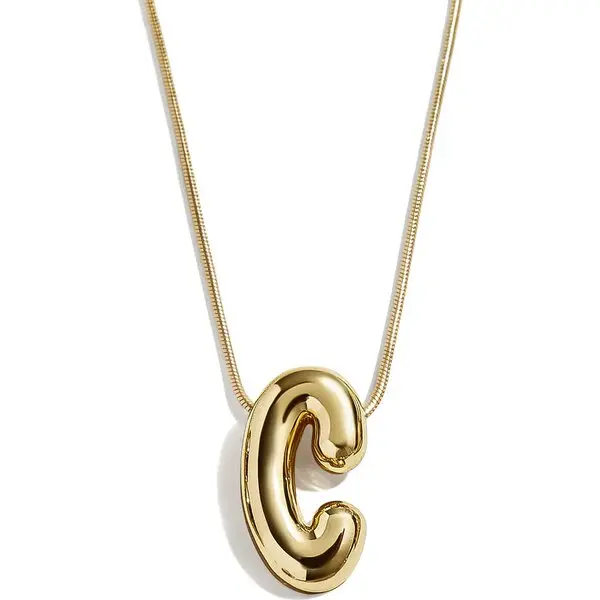 Baublebar Bubble Initial Pendant Necklace - Gold C