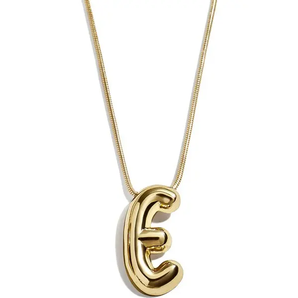 Baublebar Bubble Initial Pendant Necklace - Gold E