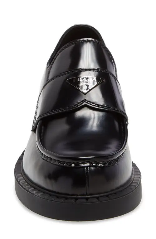 Prada Brushed Leather Loafer