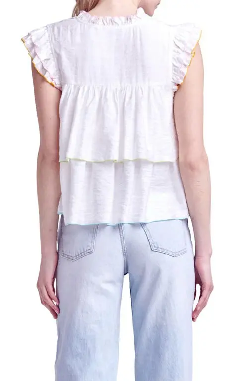 English Factory Colorblock Edge Tiered Top