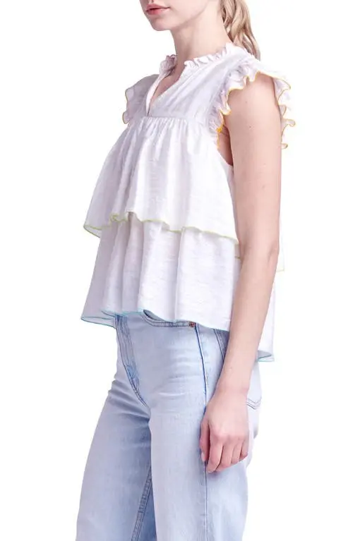 English Factory Colorblock Edge Tiered Top