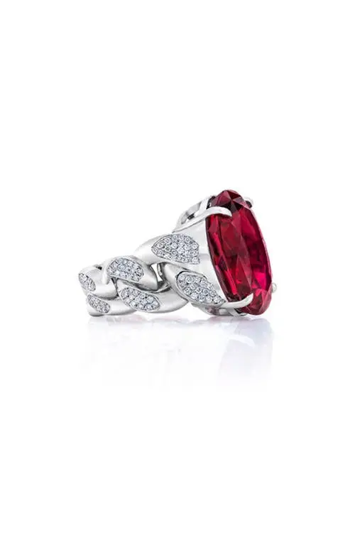 MINDI MOND Rubellite Tourmaline And Diamond Ring