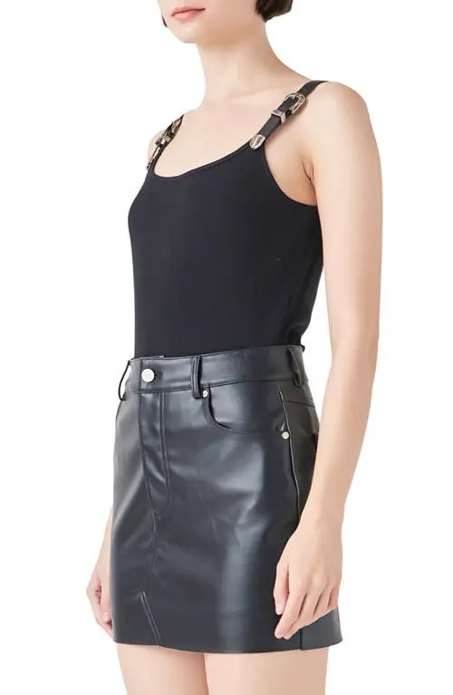 GREY LAB Western Buckle Strap Tank - Black