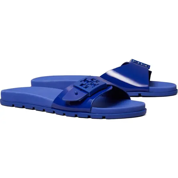 Tory Burch Buckle Slide Sandal - Dark Blue