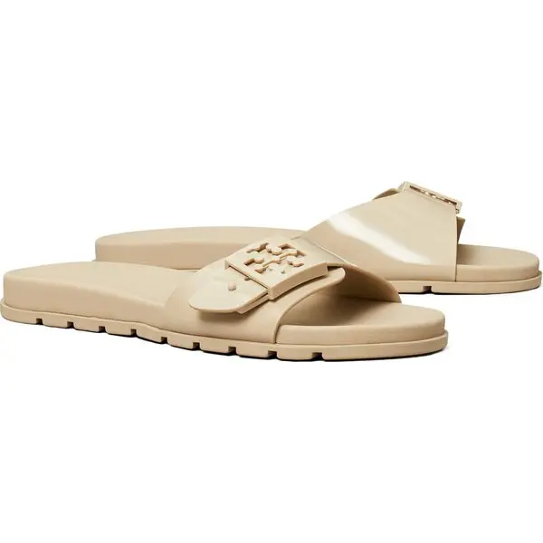 Tory Burch Buckle Slide Sandal - Stone Gray/stone Gray