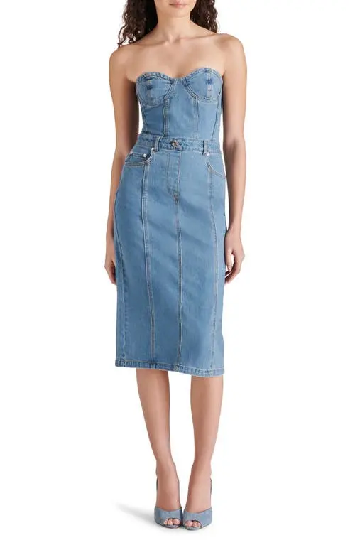 Steve Madden Anya Strapless Corset Denim Dress