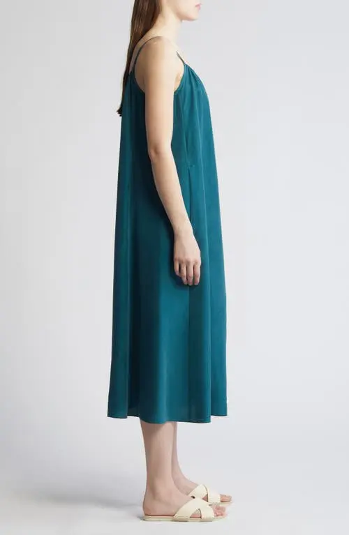 Eileen Fisher Cami Silk Maxi Dress In Aegean - 48% Off | Editorialist