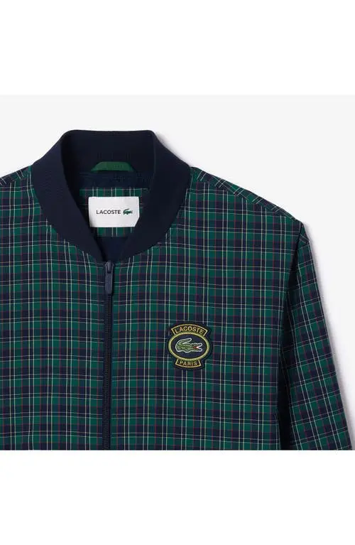Lacoste Plaid Water-repellent Bomber Jacket