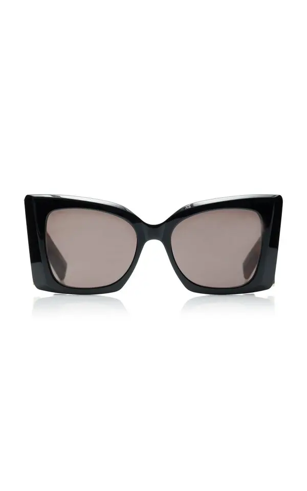 Saint Laurent Oversized Cat-eye Acetate; Bio-nylon Sunglasses - Brown