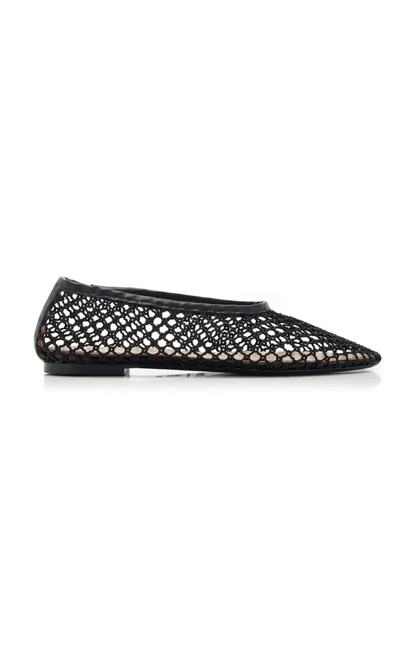 Staud Alba Netted Ballet Flats - Black