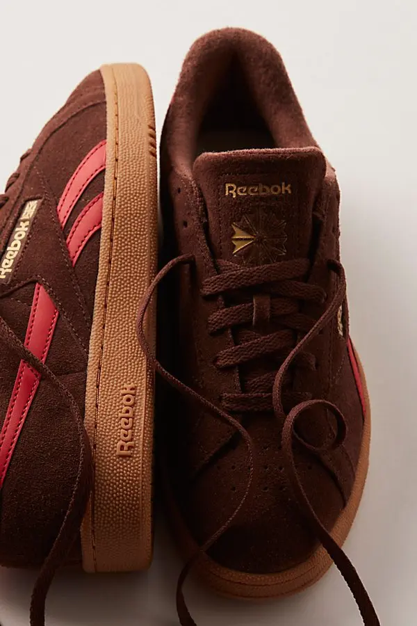 REEBOK Club C Grounds Suede Sneakers - Campus Brown/vector Red